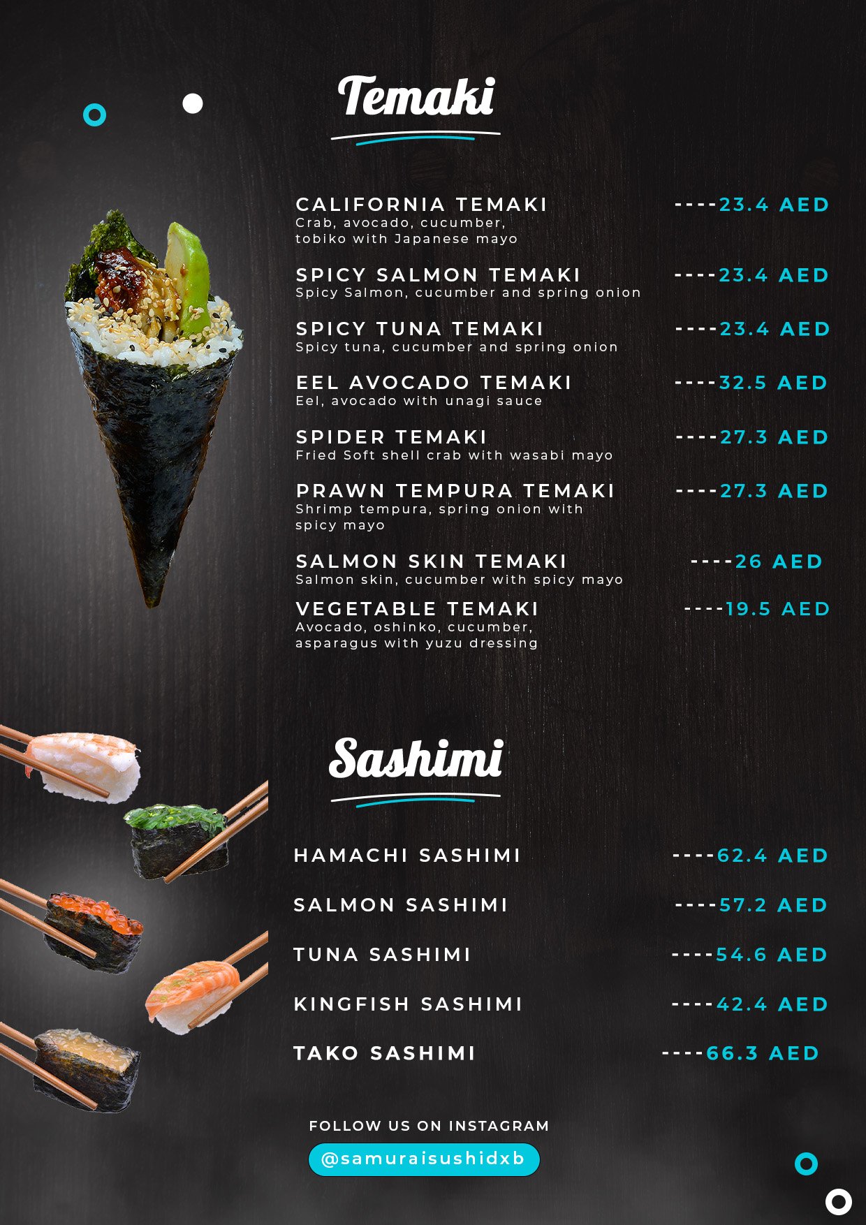 MENU – Samurai Sushi & Grill