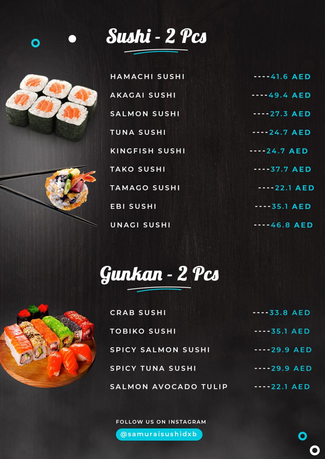 MENU – Samurai Sushi & Grill